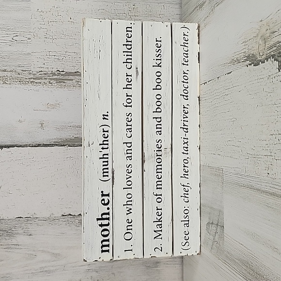 Accents | Mother Cream Wooden Slat Sign Mothers Day Definition Of Mom ...